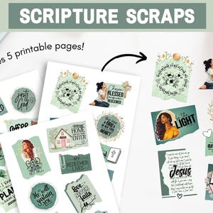 Scripture Scraps Printable, Faith Junk Journal Scraps, Prayer Board Kit ...