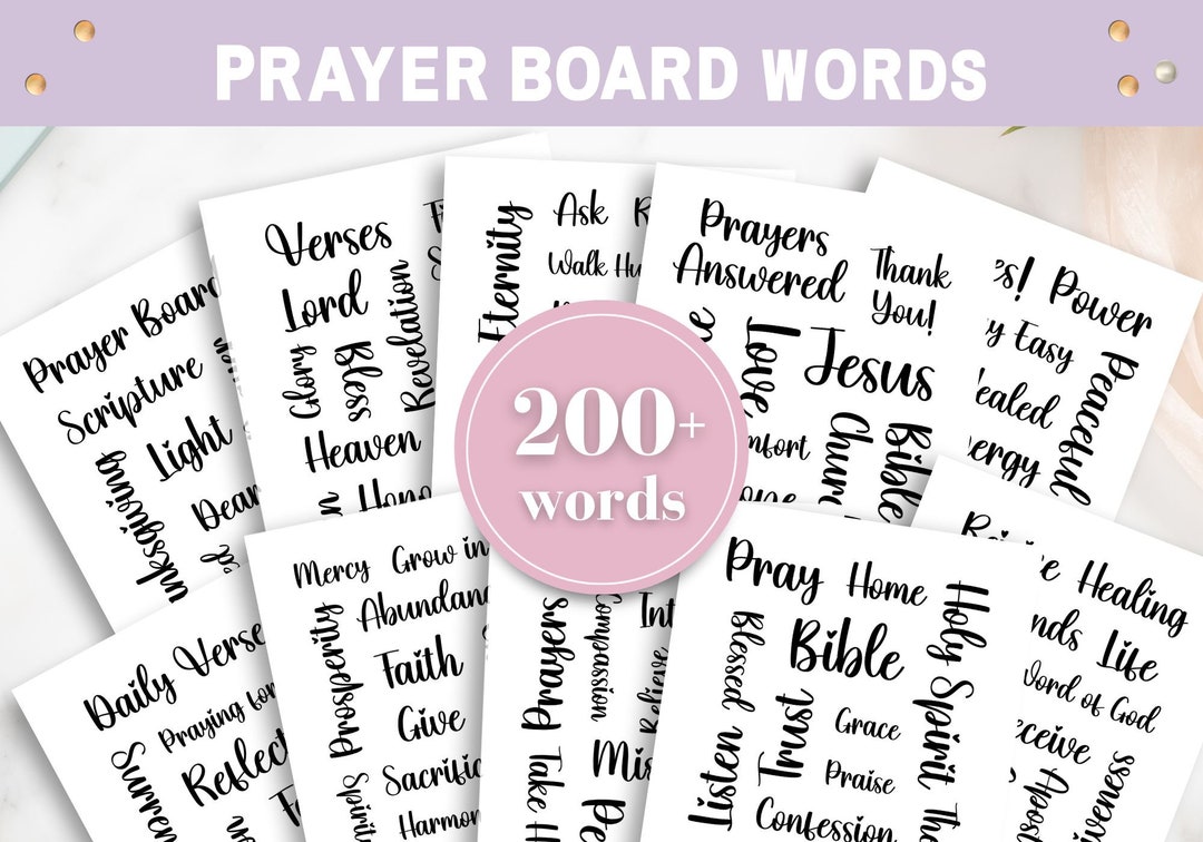 Prayer Board Words, Printable Christian Words & Phrases, Inspirational ...
