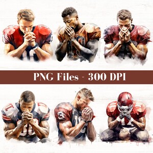 Praying Footballers, Men in Prayer, Prayer Warriors, Watercolor ...