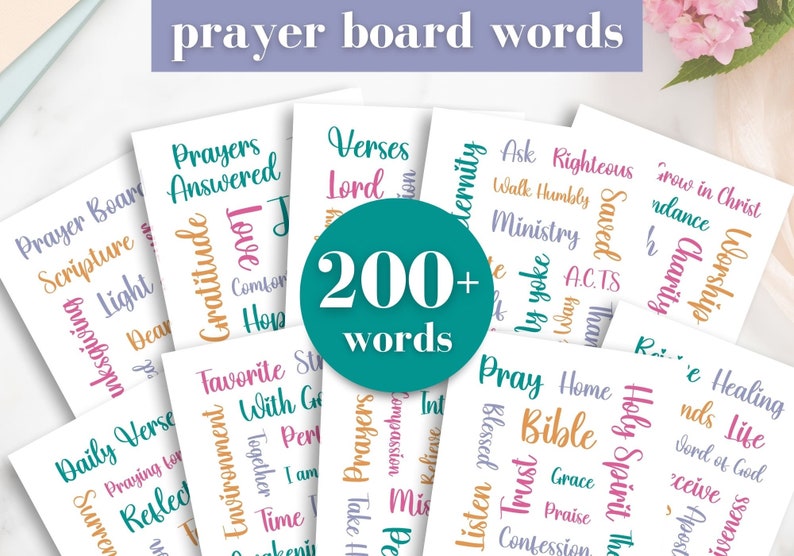 Printable Christian Words & Phrases Prayer Board Words - Etsy