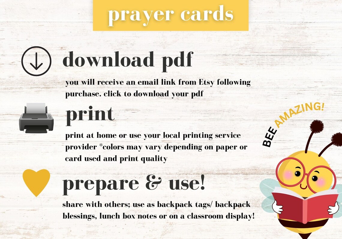 Back to School Prayer Cards Back to School Prayers Prayer - Etsy