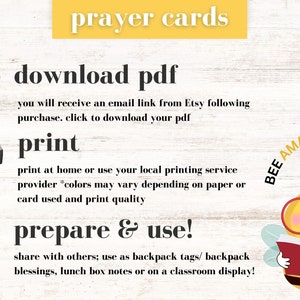 Back to School Prayer Cards, Back to School Prayers, Prayer Tag ...