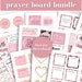 Pink Prayer Board Bundle, Prayer Board Party Printables, Christian ...