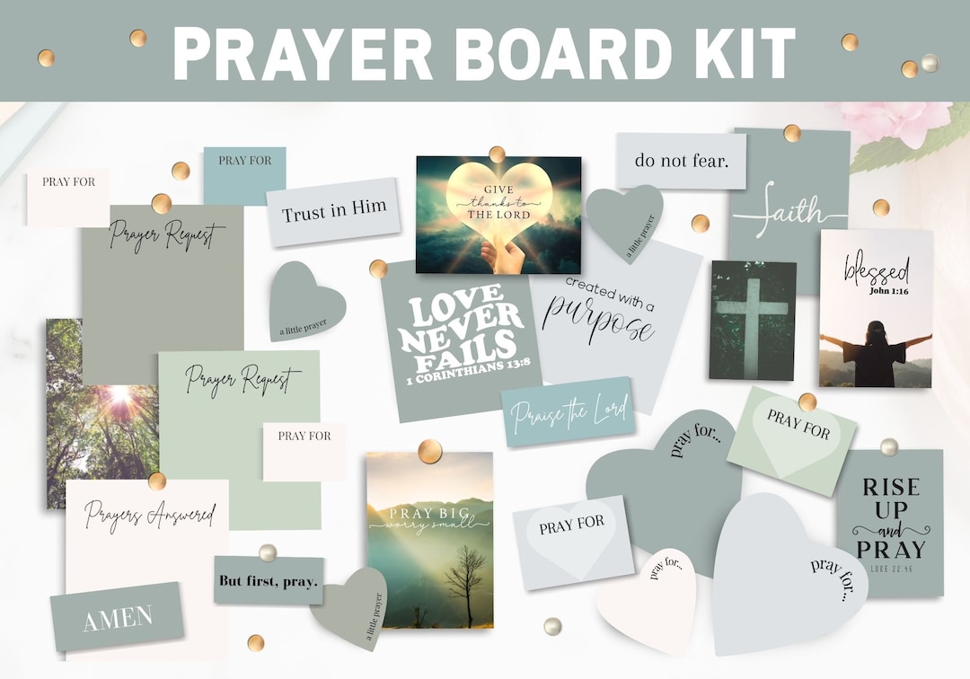 Prayer Board Kit Printable, Prayer Board Ideas, War Room Photos, Daily ...