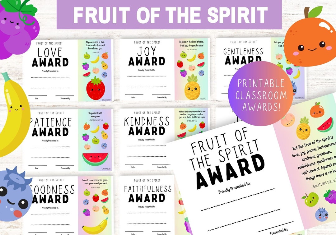 Fruit of the Spirit Awards, Printable Fruit of the Spirit Certificate ...