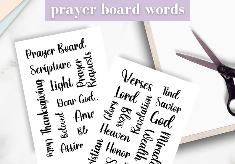 Prayer Board Words, Printable Christian Words & Phrases, Inspirational ...