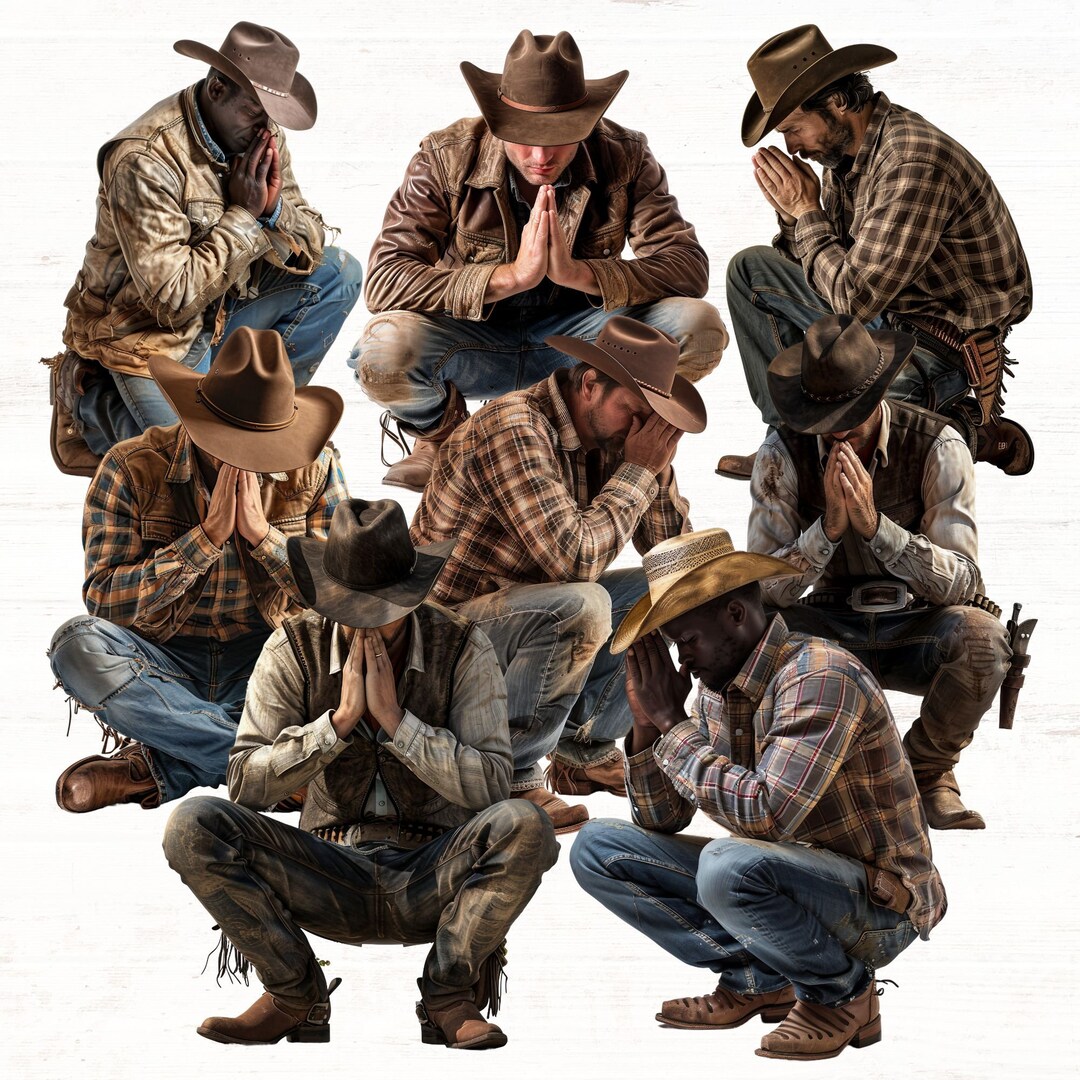Praying Cowboys PNG, Praying Men Clipart, Christian PNG, Digital ...