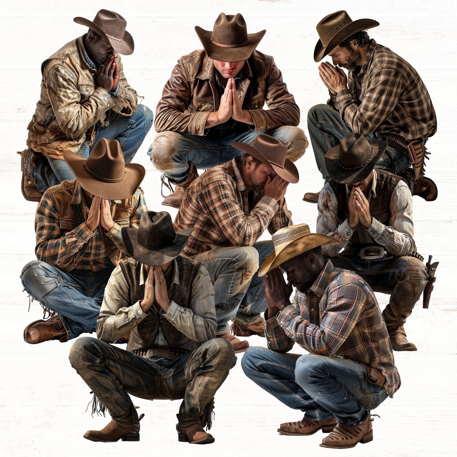 Praying Cowboys PNG, Praying Men Clipart, Christian PNG, Digital ...