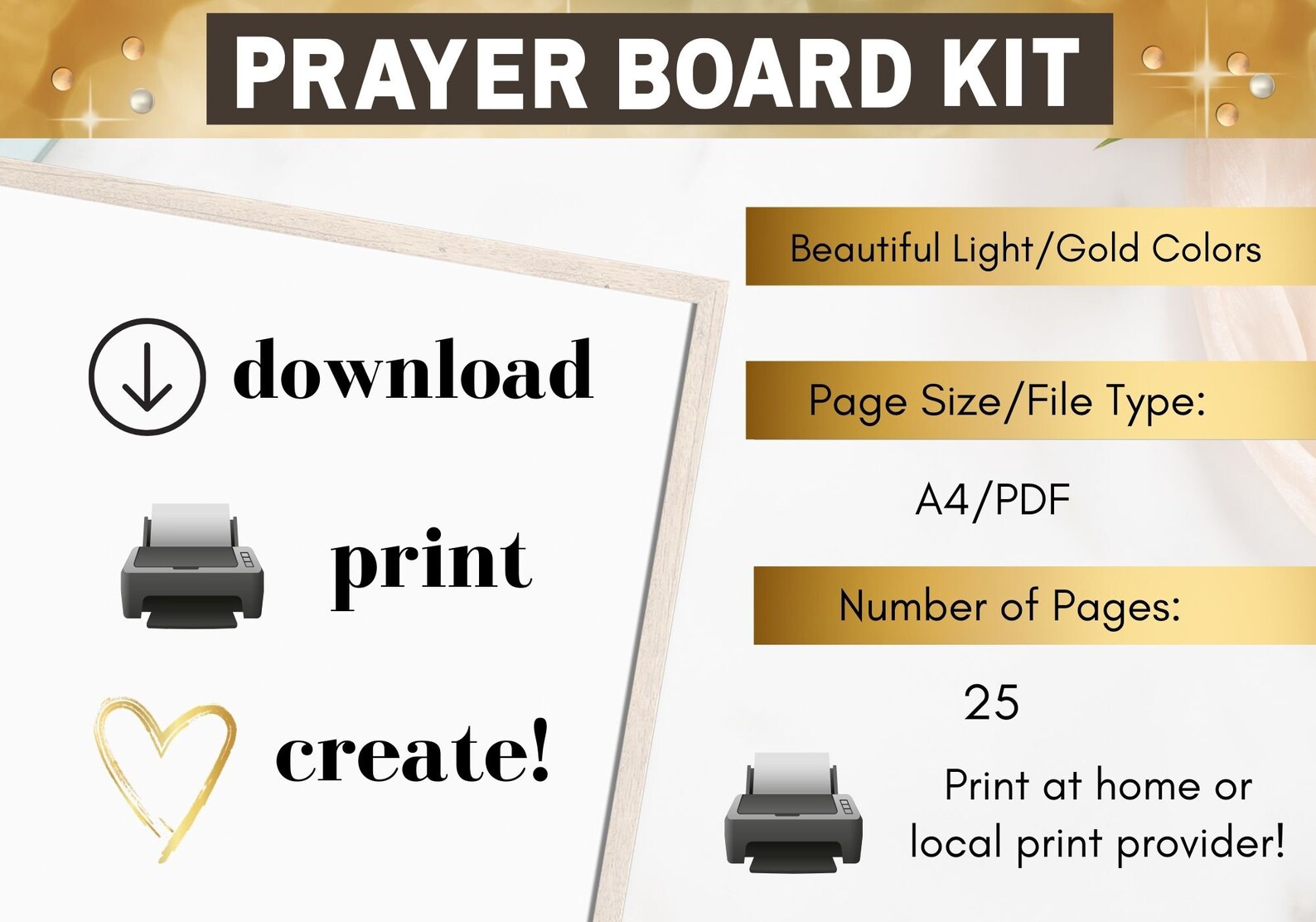 Prayer Board Kit 2026, Printable Prayer Board for Women, Prayer Request ...