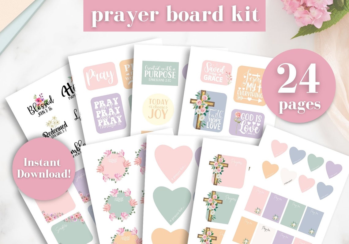 Prayer Board Printable Daily Prayer Board Bible Verse Cards - Etsy