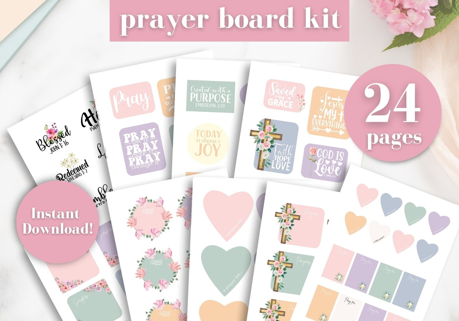 Prayer Board Printable Daily Prayer Board Bible Verse Cards - Etsy