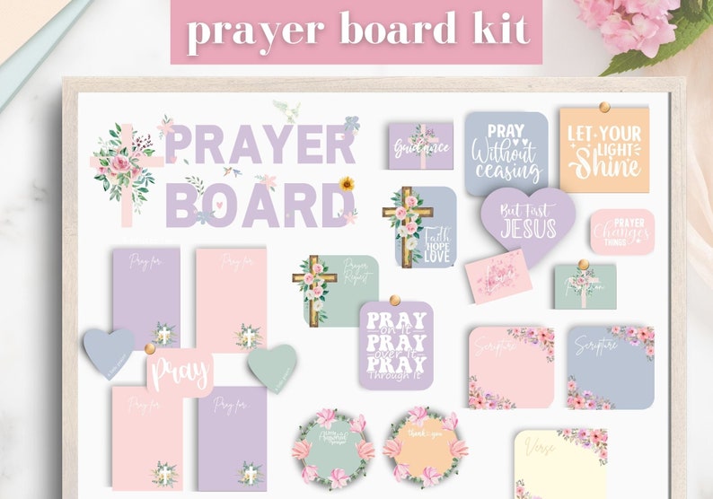Prayer Board Printable Daily Prayer Board Bible Verse Cards - Etsy