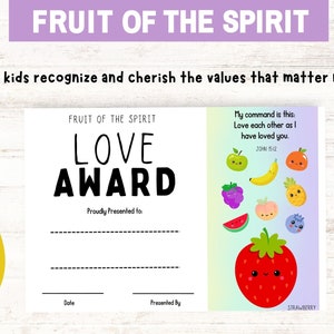 Fruit of the Spirit Awards, Printable Fruit of the Spirit Certificate ...