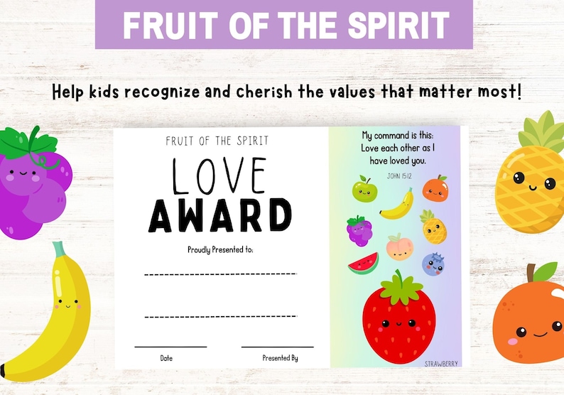Fruit of the Spirit Awards, Printable Fruit of the Spirit Certificate ...