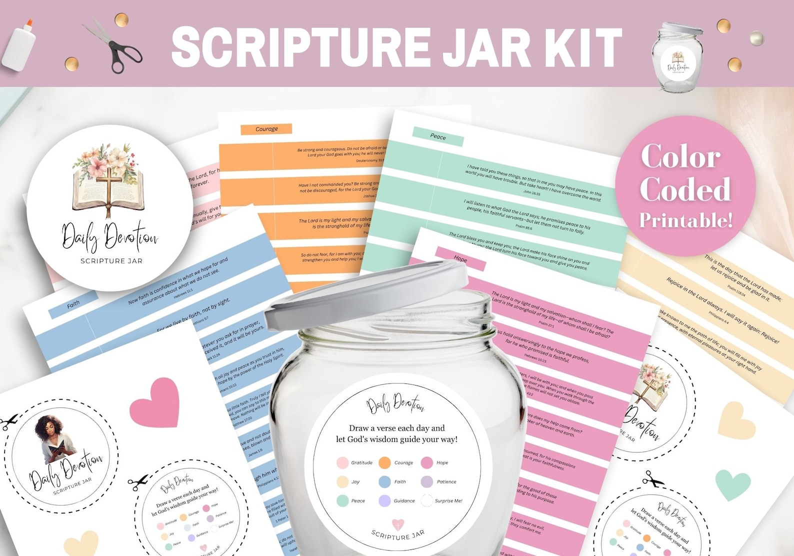 Scripture Jar Printable, Make Your Own Scripture Jar, Prayer Jar ...