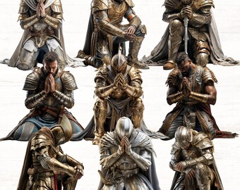 Bundle Armor Warrior Kneel Pray PNG, Armor of God Clip Art, Full Armor ...