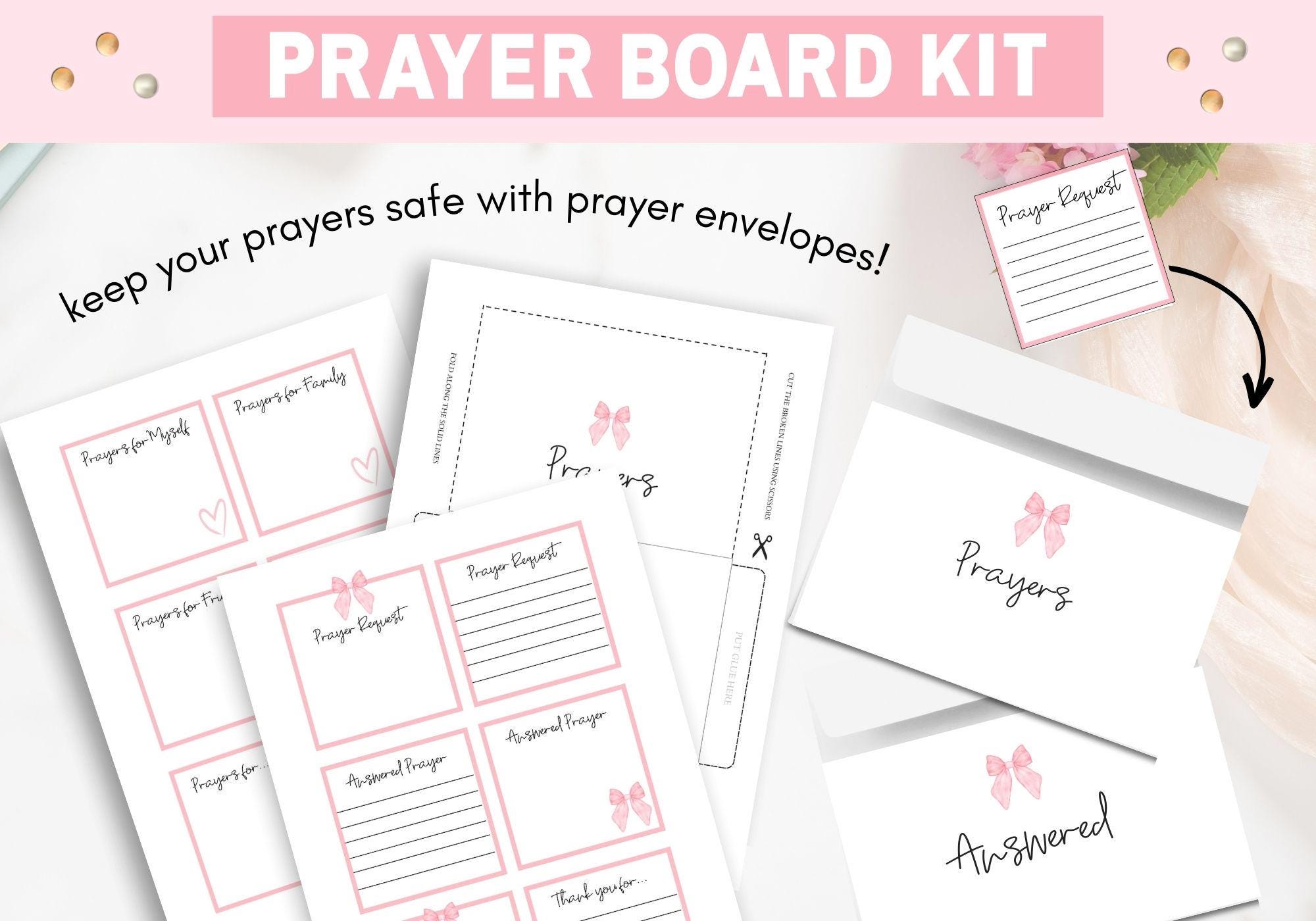 Pink Prayer Board Kit 2026, Printable Girls Prayer Board, Prayer ...