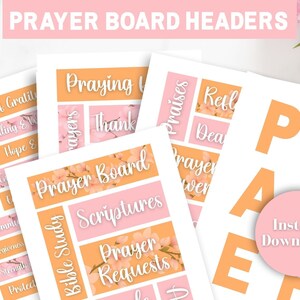 Prayer Board Headings Kit, Prayer Board Printable for Women, Family ...