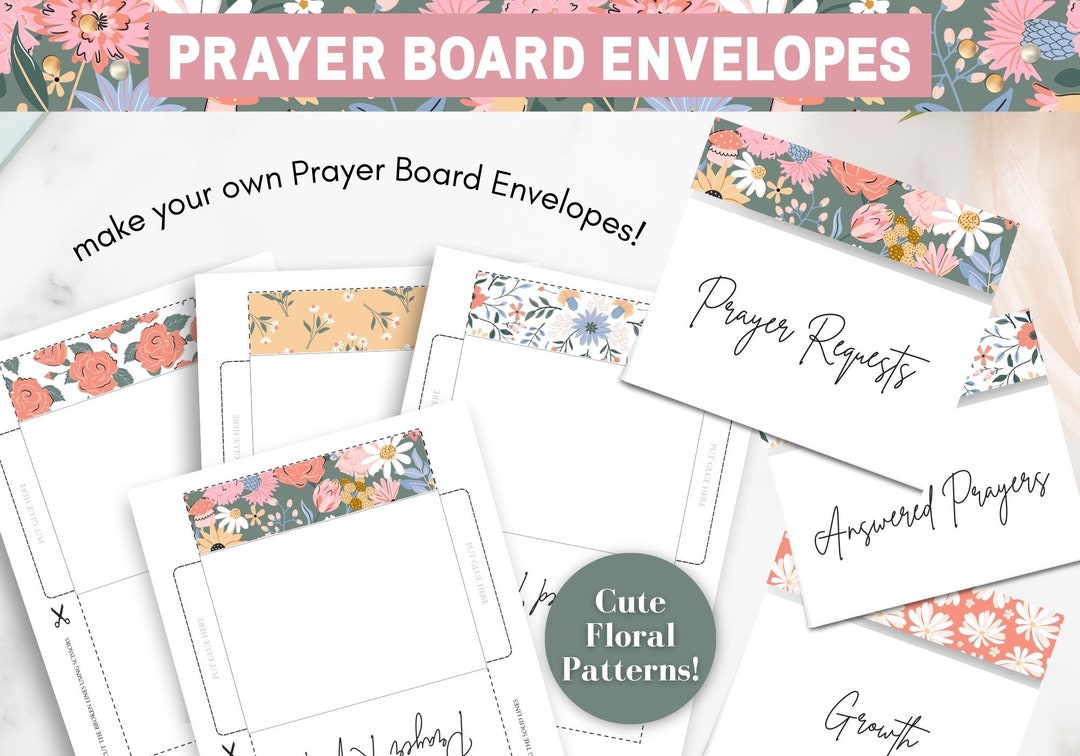 Printable Prayer Board Envelopes, Prayer Board Party Kit, Prayer Wall ...