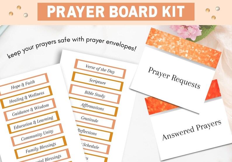 Prayer Board Kit Printable, Prayer Board Envelopes, Prayer Board Party ...