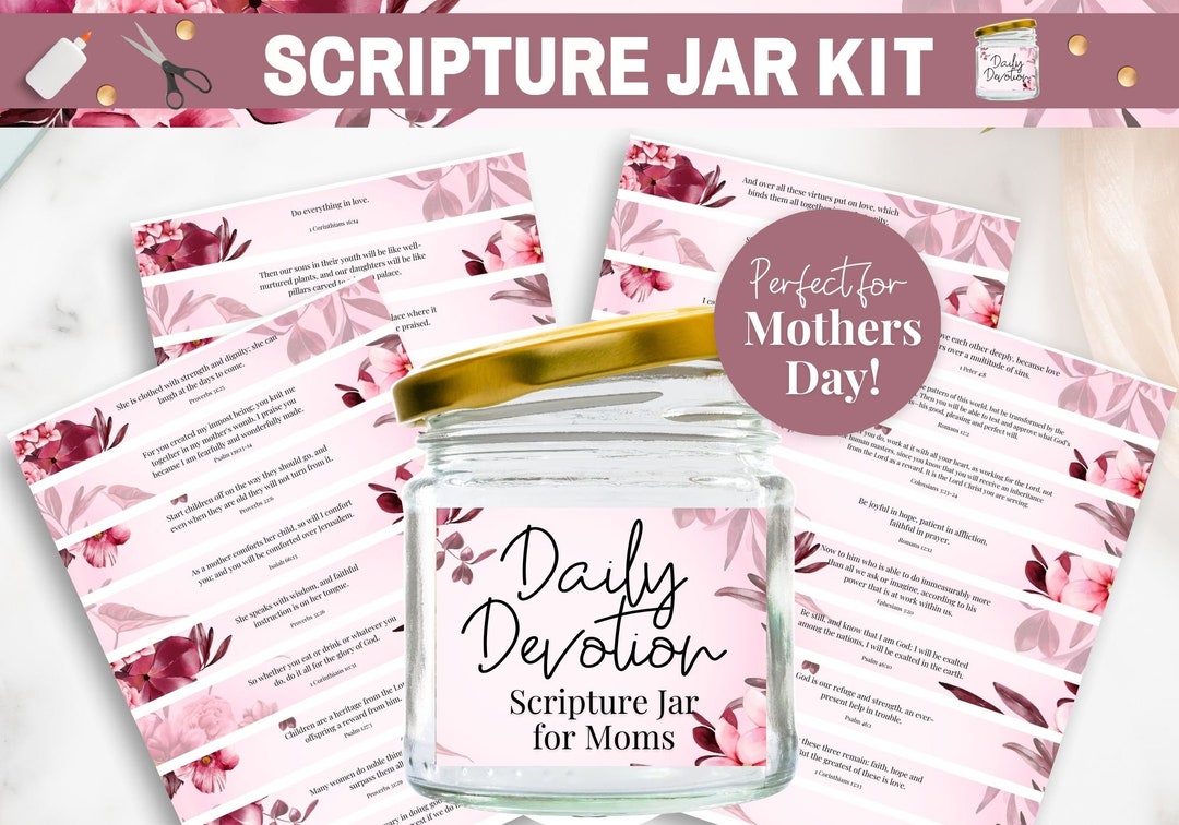 Printable Scripture Jar for Moms, Prayer Jar, Mothers Day Printable ...