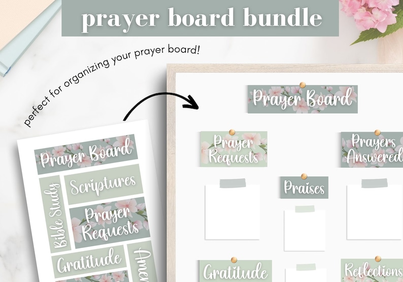 Prayer Board Bundle, Prayer Board Party Printables, Christian Prayer ...