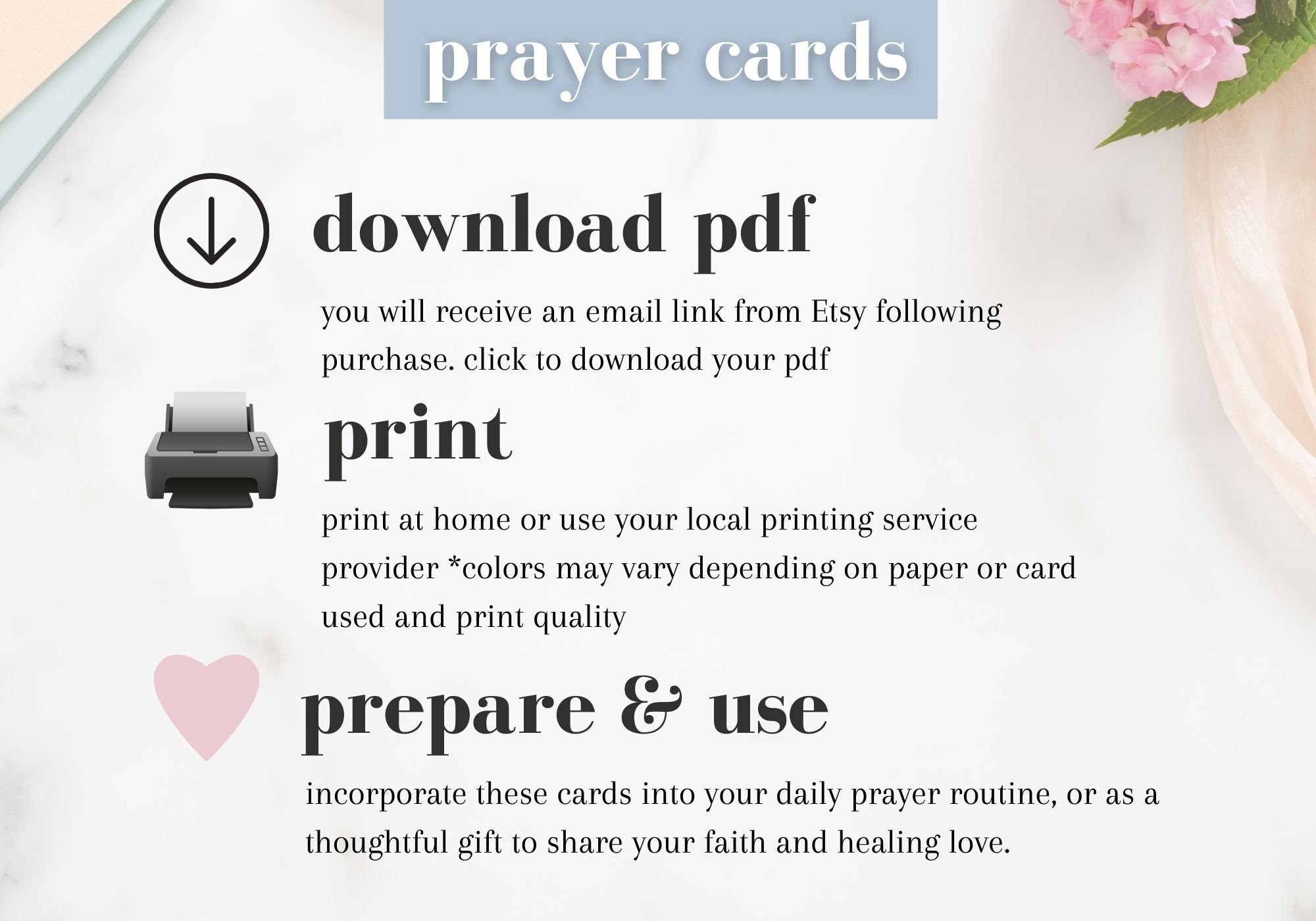 Affirmation Cards for Healing Printable Healing Prayer Cards - Etsy