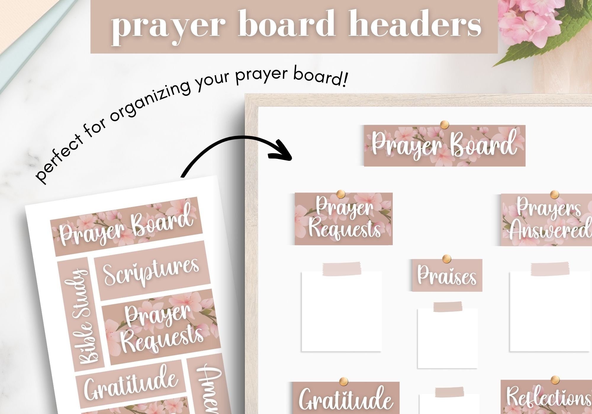 Prayer Board Printable, Daily Prayer Board, Prayer Board Headings ...