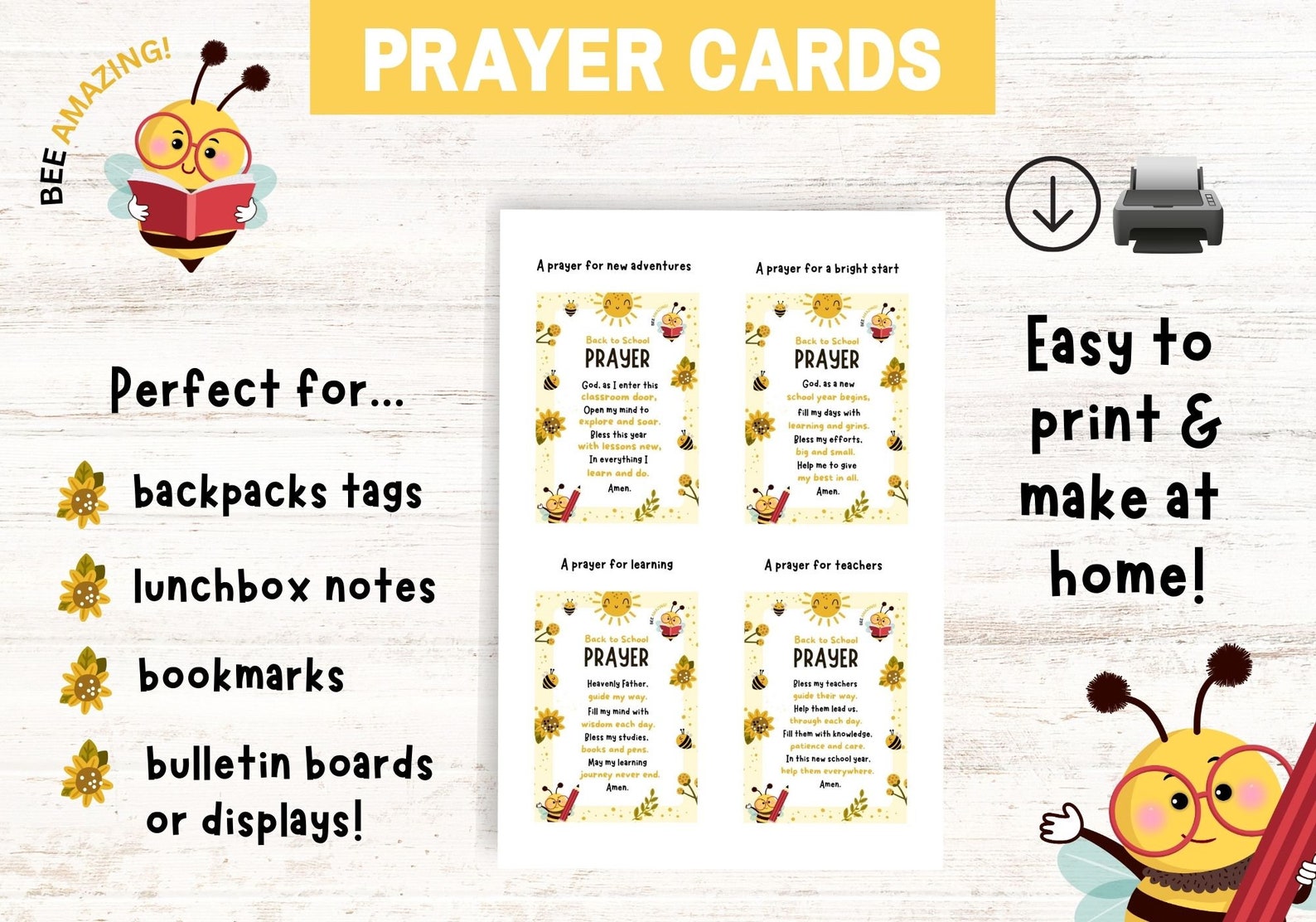 Back to School Prayer Cards, Back to School Prayers, Prayer Tag ...