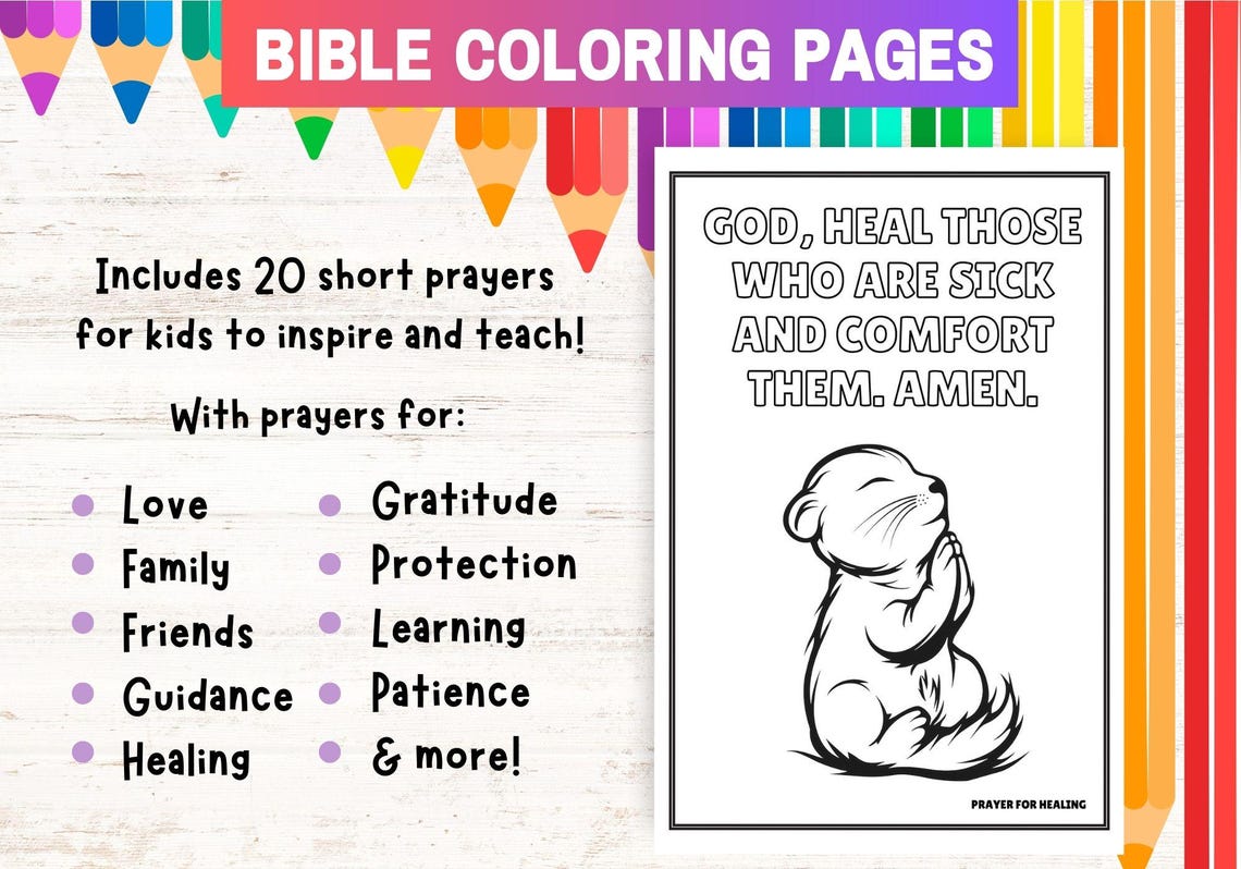 Kids Prayer Coloring Activity, Printable Bible Coloring Pages ...
