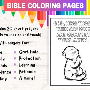Kids Prayer Coloring Activity, Printable Bible Coloring Pages ...