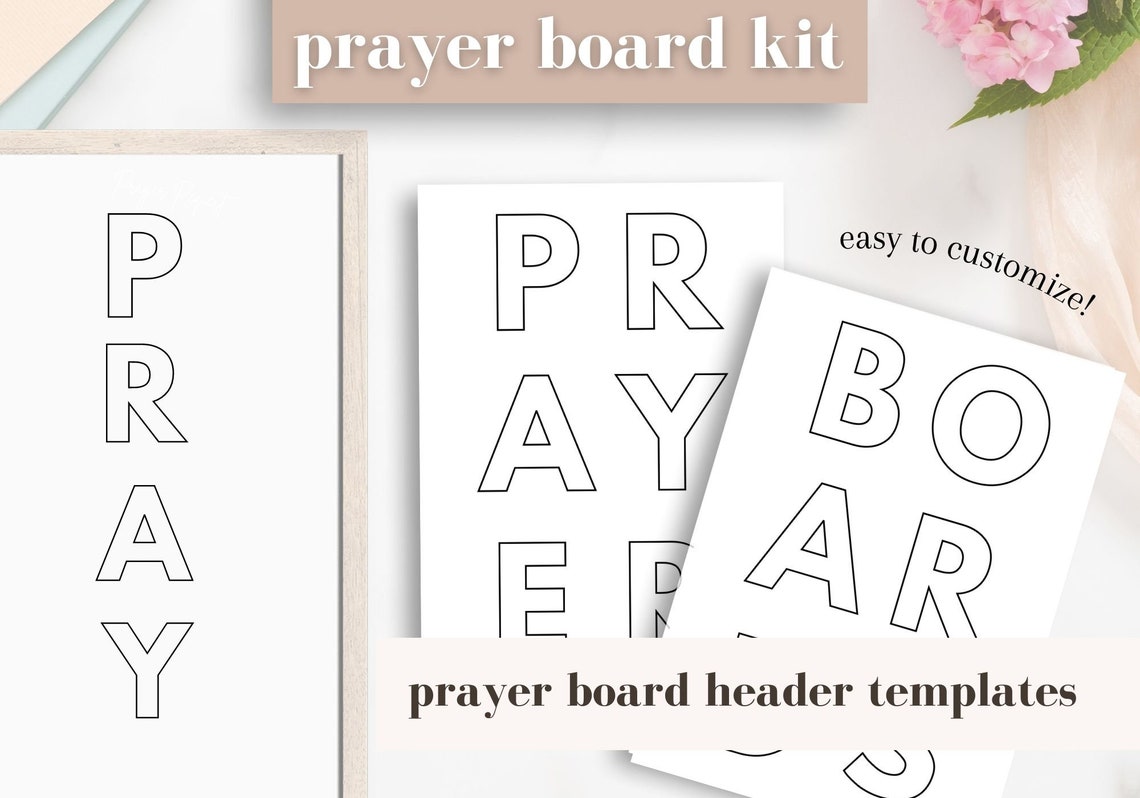 Prayer Board Printable Kit Prayer Board Ideas Daily Prayer - Etsy