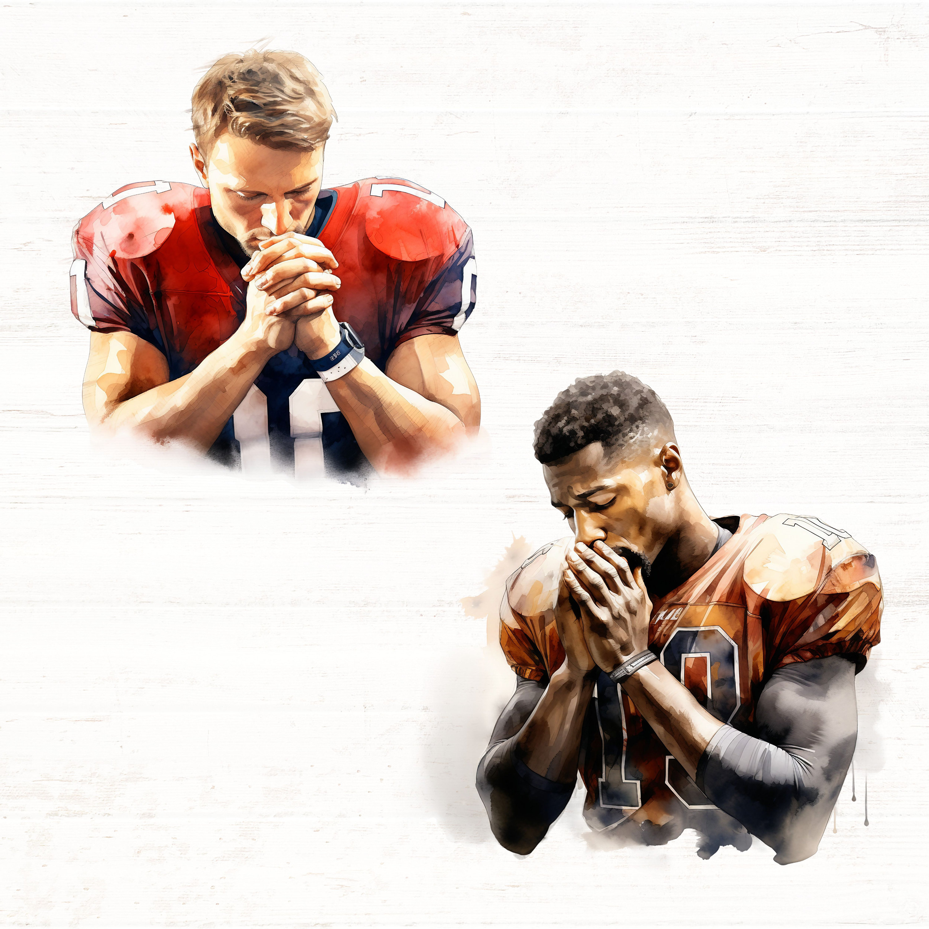 Praying Footballers Men in Prayer Prayer Warriors - Etsy