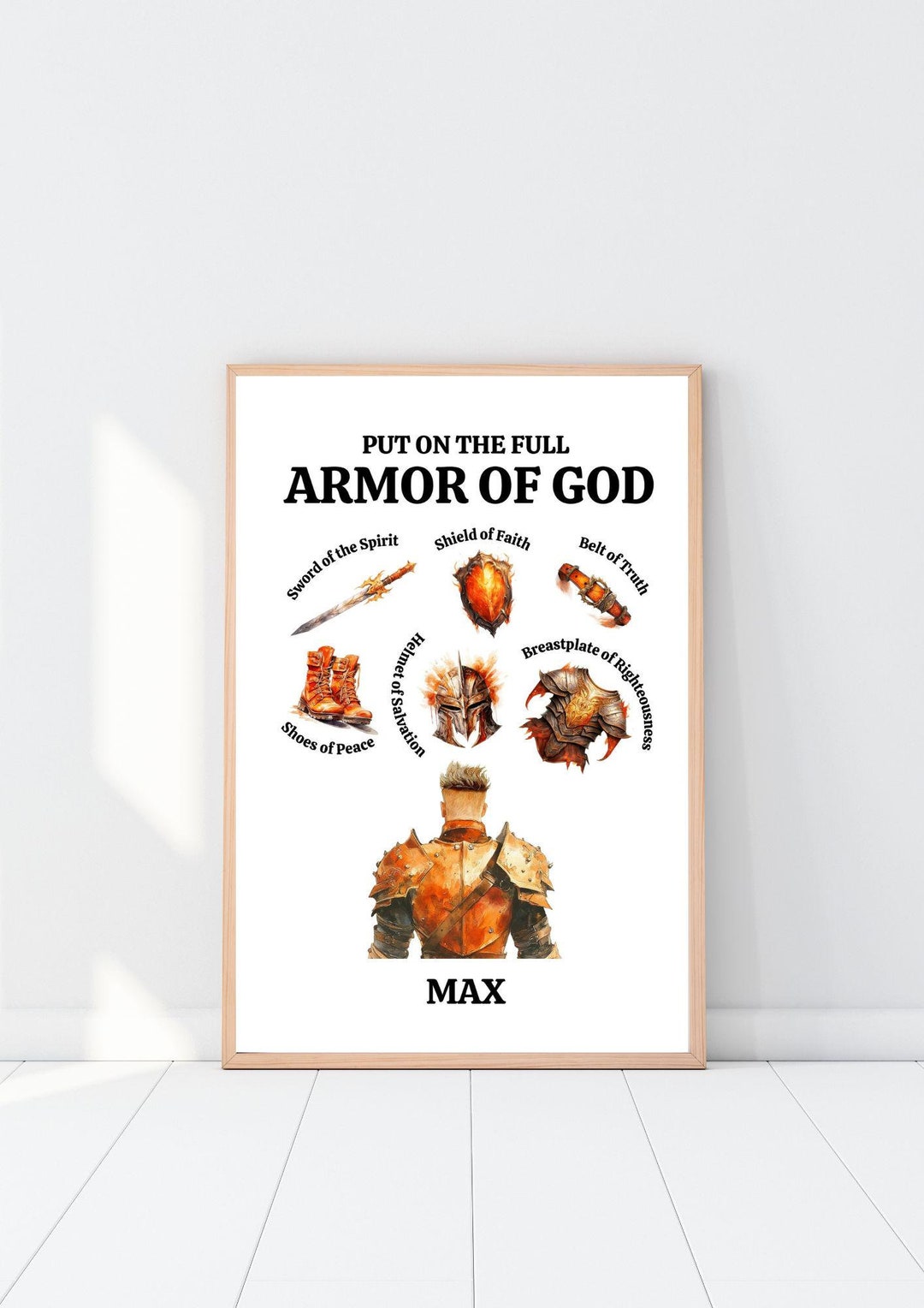 Personalized Armor of God Printable, Full Armor of God Wall Art ...