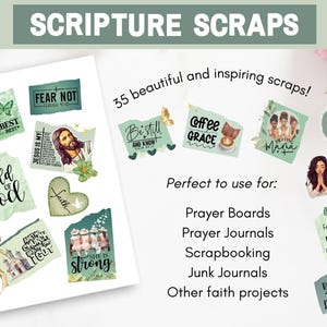 Scripture Scraps Printable, Faith Junk Journal Scraps, Prayer Board Kit ...