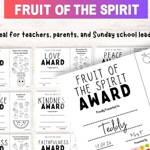 Fruit of the Spirit Awards, Printable Fruit of the Spirit Certificate ...