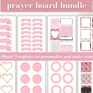 Pink Prayer Board Bundle, Prayer Board Party Printables, Christian ...