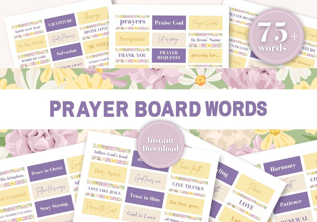 Prayer Board Words Printable 2024 Daily Prayer Board Words - Etsy UK