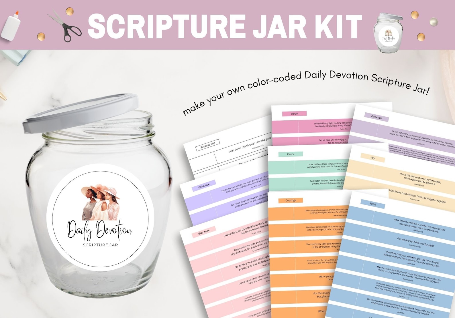 Scripture Jar Printable, Make Your Own Scripture Jar, Prayer Jar ...