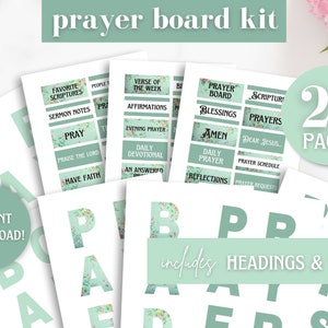 Printable Prayer Board Kit, Vintage Floral Prayer Board, Prayer Cards ...