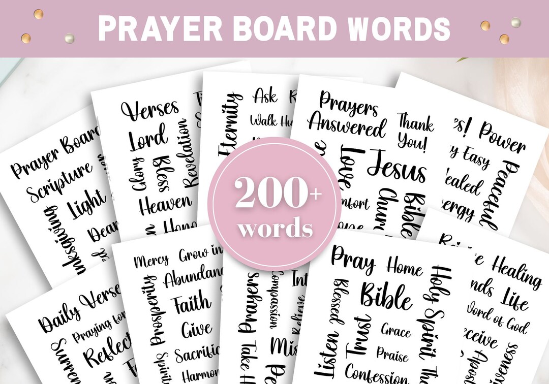 Prayer Board Words, Printable Christian Words & Phrases, Inspirational ...