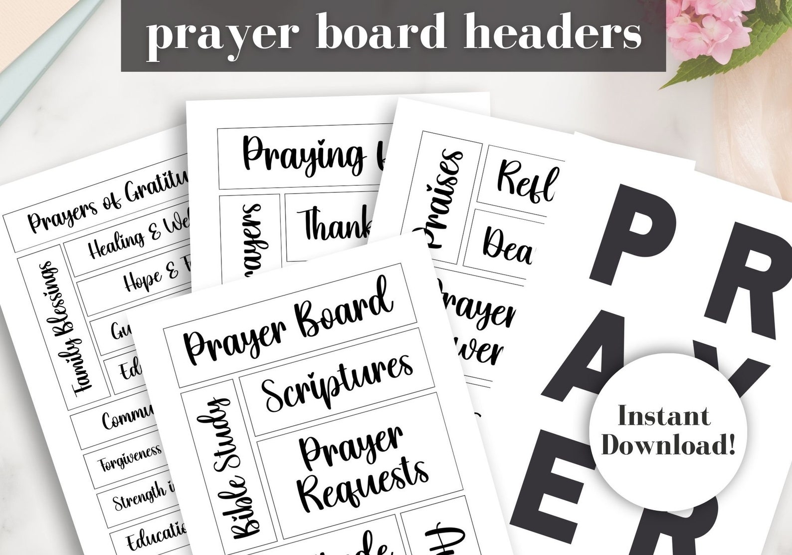 Prayer Board Printable, Daily Prayer Board, Prayer Board Headings ...