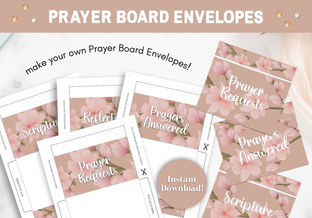 Prayer Board Envelopes, Printable Prayer Board Kit, Prayer Wall ...
