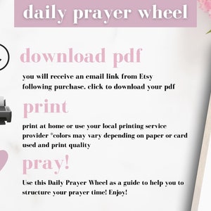 Daily Prayer Wheel Printable, Prayer Routine, Prayer Board Kit - Etsy