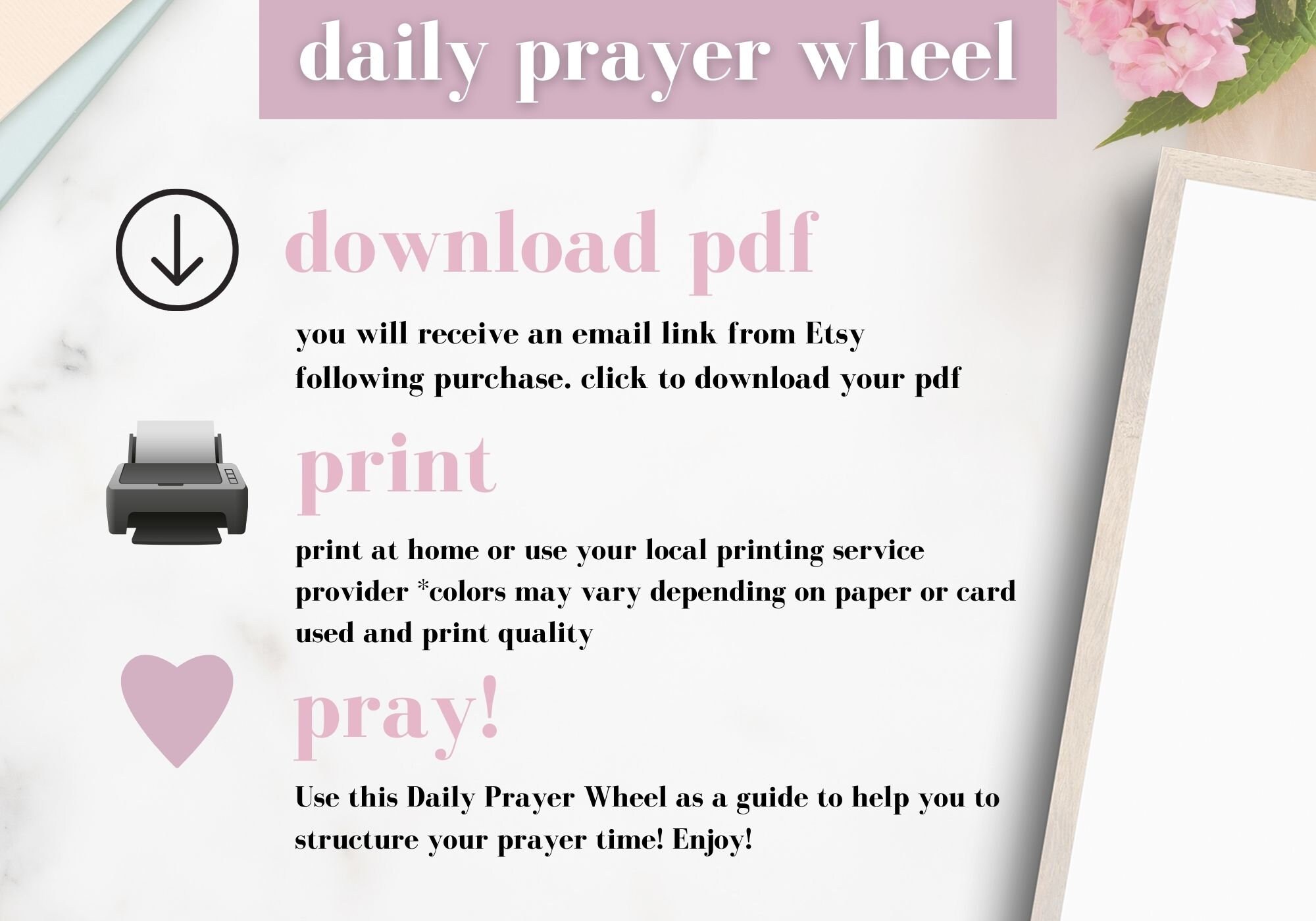 Daily Prayer Wheel Printable Prayer Routine Prayer Board Kit - Etsy