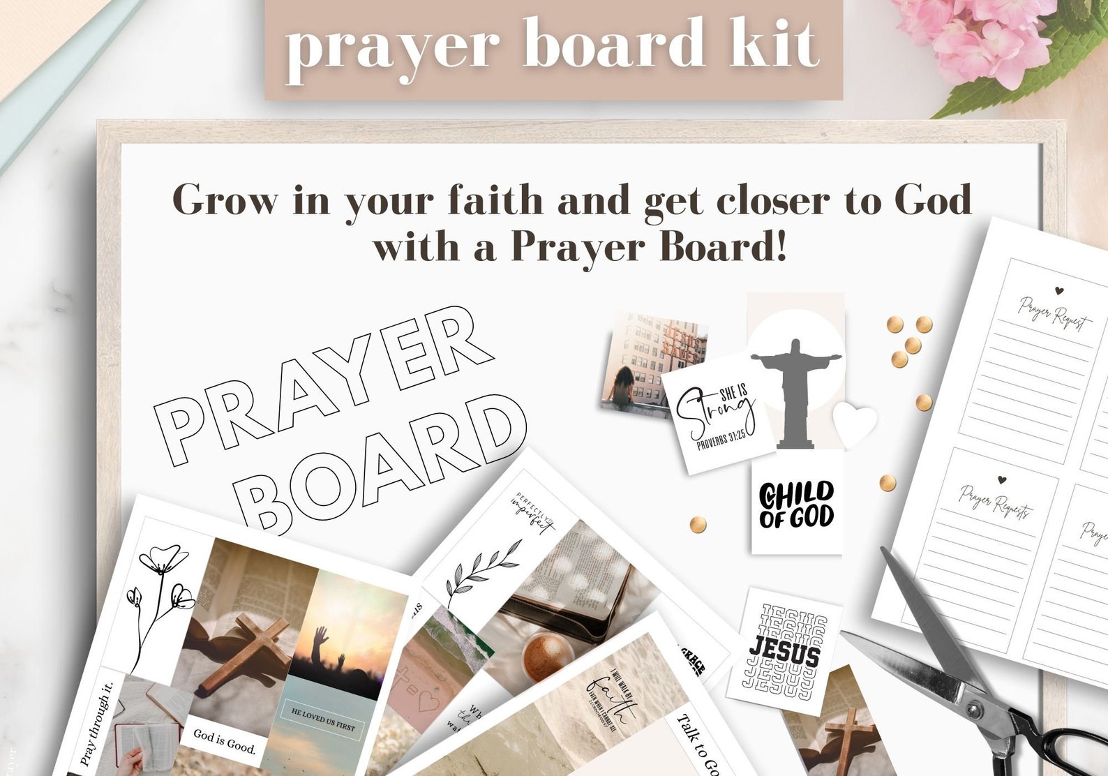 Prayer Board Printable Kit Prayer Board Ideas Daily Prayer - Etsy