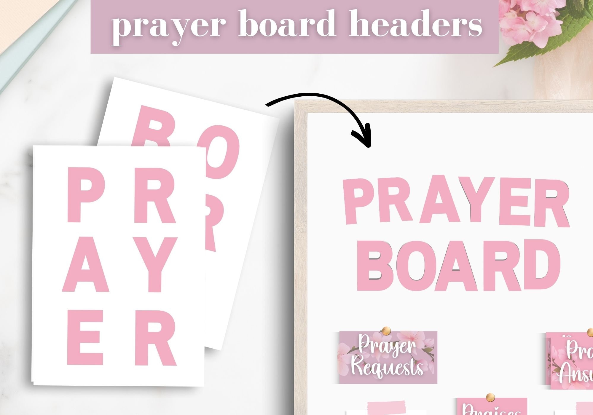 Prayer Board Kit Printable Daily Prayer Board Pink Prayer - Etsy