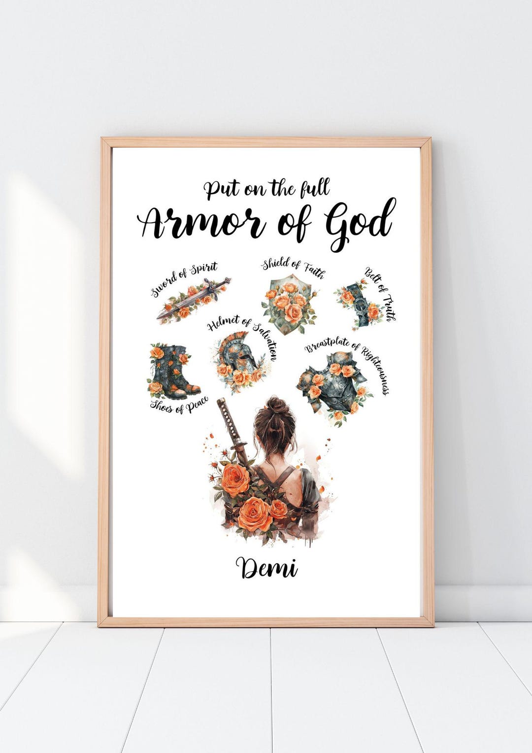 Personalized Armor of God Printable, Full Armor of God Wall Art ...