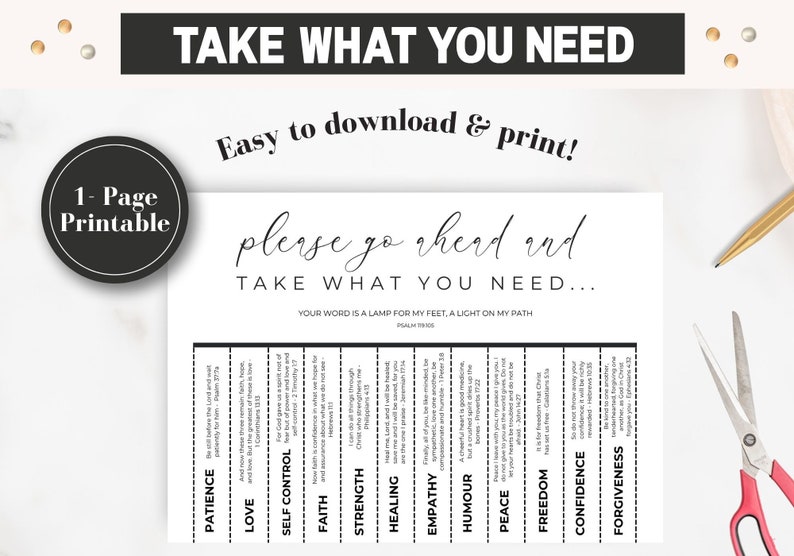 Christian Take What You Need Printable, Christian Bulletin Board, Bible ...