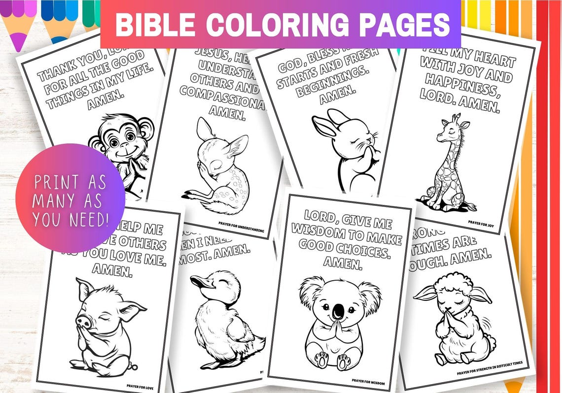 Kids Prayer Coloring Activity, Printable Bible Coloring Pages ...